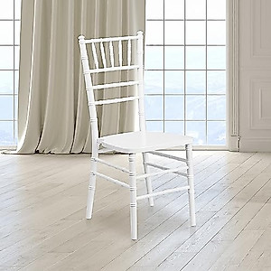 Flash Furniture HERCULES Series White Wood Chiavari Chair