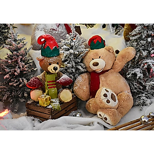 HollyHOME Teddy Bear Plush Giant Teddy Bears Stuffed Animals Teddy Bear Love Big Footprints 5 Feet Brown