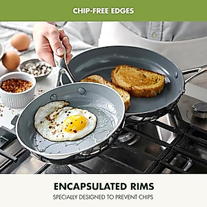 GreenPan Valencia Pro Tri-Ply Stainless Steel 8” and 10” Frying Pan Skillet Set, Healthy Ceramic Nonstick PFAS-Free PFOA-Free Coating, Multi Clad Cookware, Induction, Dishwasher Oven and Broiler Safe