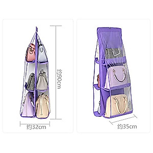 DCVFRQ Double-Sided Six-Layer Bag Hanging Bag Non-Woven Hanging Handbag Storage Hanging Bag Bag Storage Bag 140g Integrated Structure, Gray