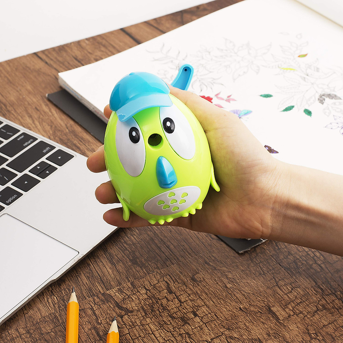 Mr. Pen- Pencil Sharpener, Owl Shaped Sharpener with Hat, Pencil Sharpener for Kids, Pencil Sharpener for Colored Pencils, Pencil Sharpener Manual, Cute Pencil Sharpener, Fun Pencil Sharpener