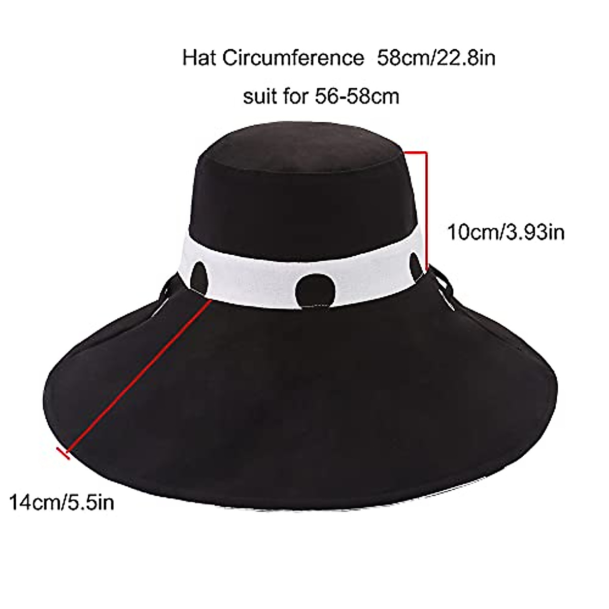 Ayliss Women's Wide Birm Sun Hat Foldable Floppy Hat Reversible Summer Beach Roll up Cap Sun Hat Packable UV Protection (Black)