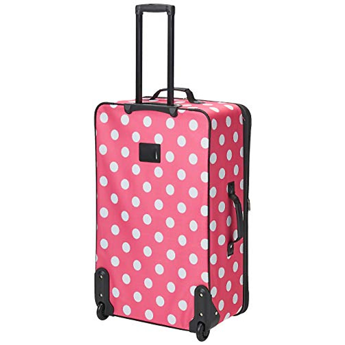 Rockland Polka Softside Upright Luggage Set, Expandable, Lightweight, Pink Dots, 4-Piece (14/19/24/28)