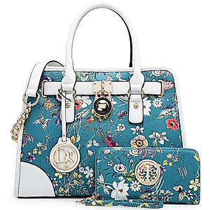 Women Designer Handbags and Purses Ladies Satchel Bags Shoulder Bags Top Handle Bags w/Matching Wallet