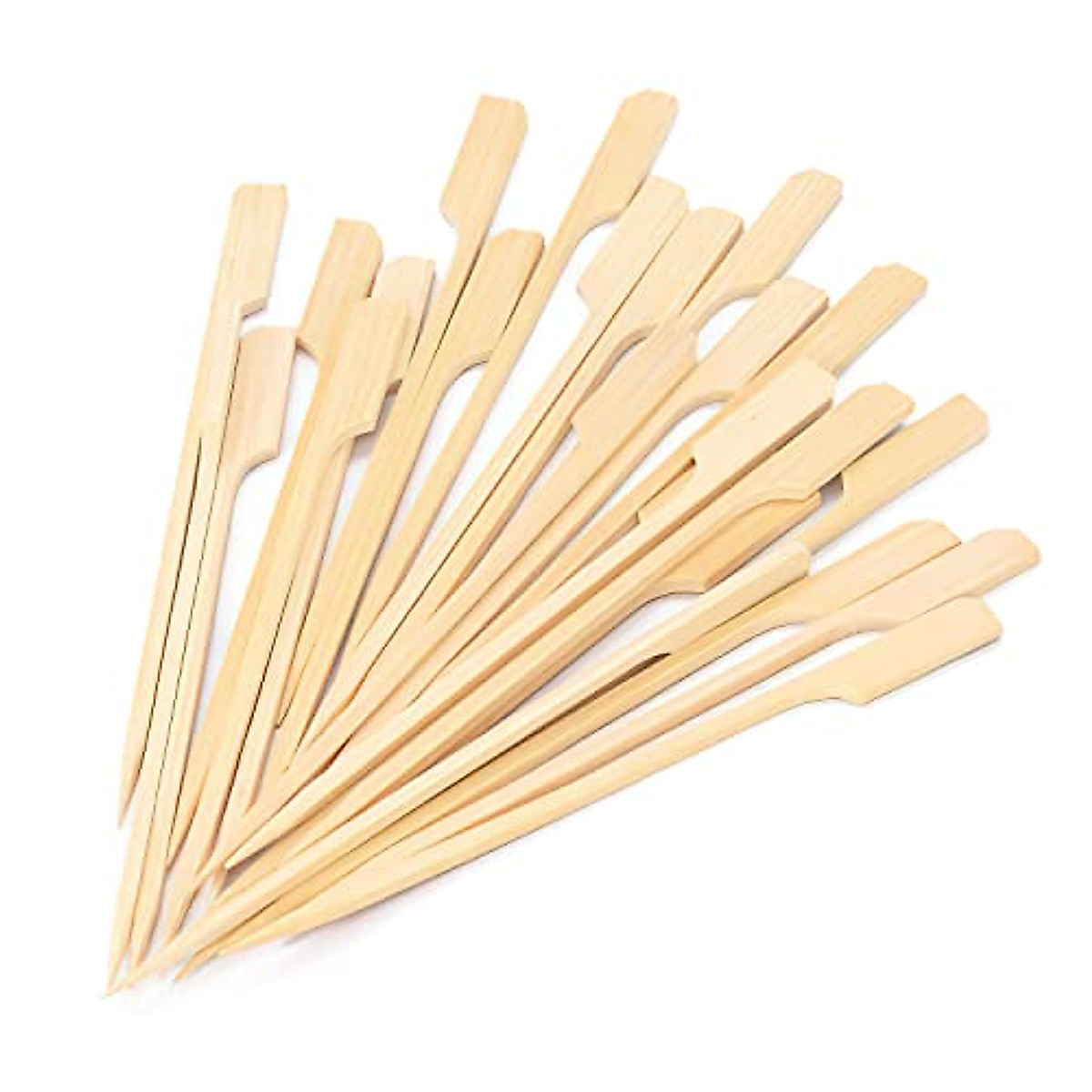 6 Inch Bamboo Skewers 100PCS Food Appetizer Toothpicks Wide Flat Paddle Bamboo Wood Picks for Cocktail, Marshmallow, Fruit, Grilling, Drink, BBQ, Barbecue, Yakitori Chicken, Fondue, Roasting