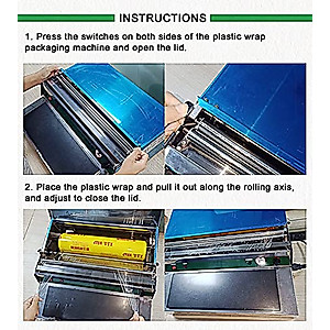 Hand Wrapping Machine Film Wrapper, Commercial Fresh Food Film Packer, Commercial Film Wrap for 45cm and below, Film Cutting Machine Adjustable Temperature 60-150 °C for Meat/Vegetables/Fruits for Hom