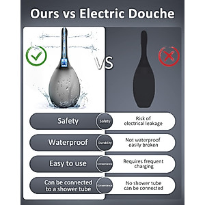 Enema Douche Anti Back-Flow, Amal Douche Connected to Shower Hole,Enema Bulb with 7 Spouts, Reusable Enima Vaginal Cleaner kit for Men Women