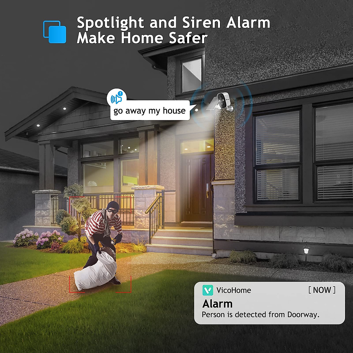 Techage Security Cameras Wireless Outdoor, Solar Cameras for Home Security Outside with AI Motion Detection, 1080P Color Night Vision, IP66 Weatherproof, 2-Way Talk, 2.4Ghz WiFi, Cloud/SD Storage