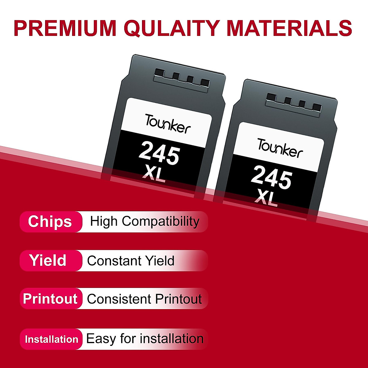 Tounker Compatible Ink Cartridge Replacement for Canon 245XL (Black, 2 Pack)