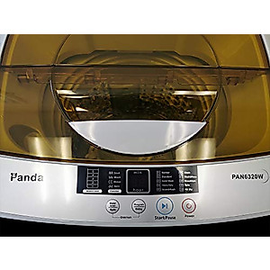 Panda Portable Washing Machine, 1.34 Cu.ft, 10 Wash Programs, 2 built in rollers/casters, Compact Top Load Clothes Washer