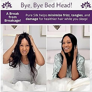 100% Pure Mulberry Silk Head Scarf | Women's Hair Wrap for Sleeping at Night | Maintains Style, Reduces Frizz, Aids Growth - Pink