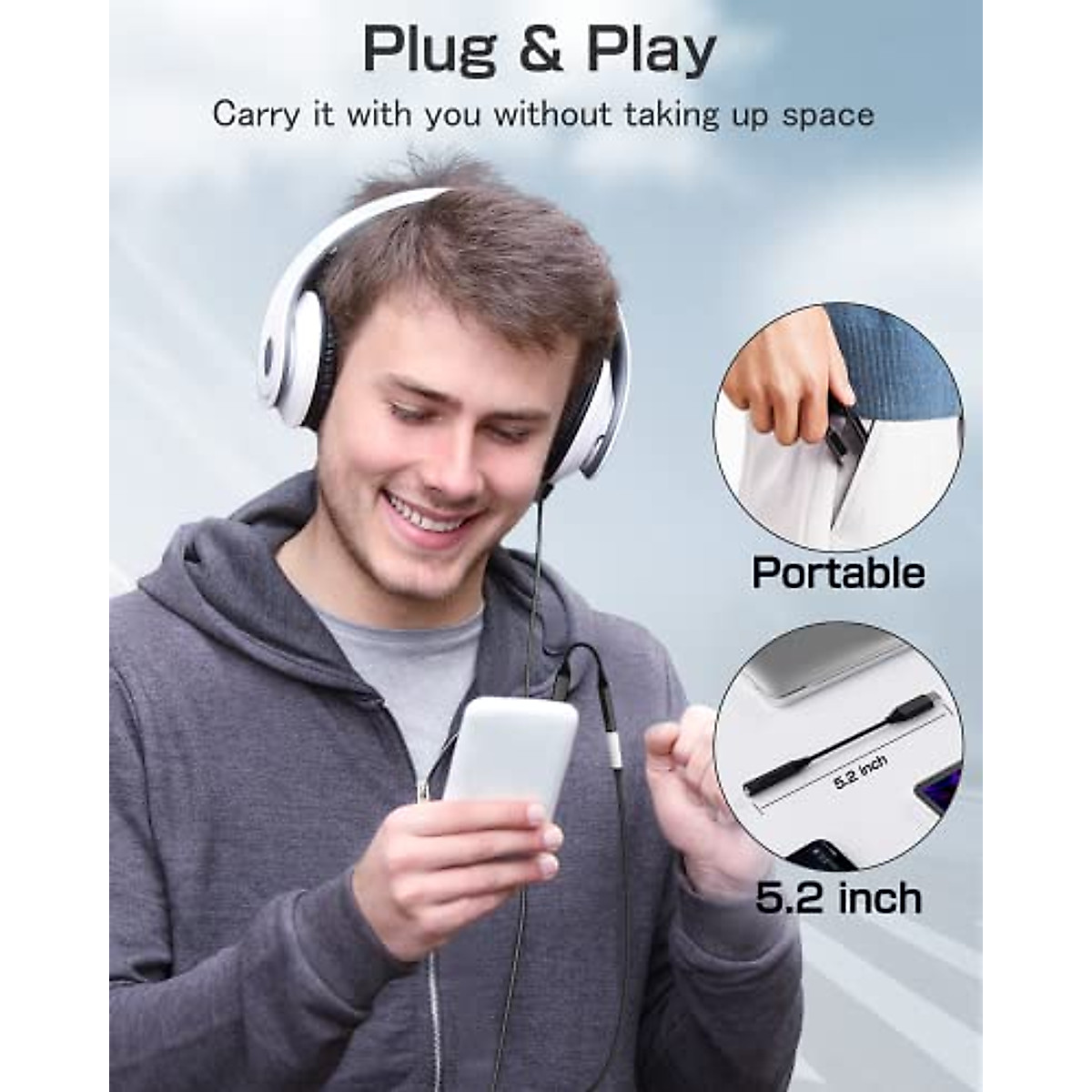 USB C to 3.5mm Aux Headphones Jack Adapter, Type C to Headphones Audio Adapter with DAC Chip for Pixel 4 3 2 XL, Samsung 22 Galaxy S22/S21 Ultra Note 20/10 S10 S9 Plus,ipad Pro/Air(Black)