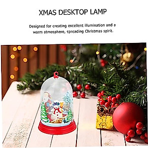 Gadpiparty Christmas Glow Night Lights Christmas Snow Globes Mini Christmas Tree Kids Decor Christmas Candle Lantern Xmas Party Bag Filler Light up Snow Globe Lantern Xmas Table Lamp Desktop