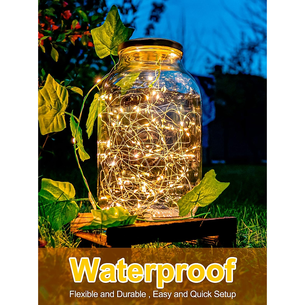 Fibevon Fairy Lights Battery Operated, 12-Pack 7.2ft w/20 LED Mini Lights Waterproof String Lights for Mason Jar/Centerpiece Table/Bedroom/Wedding/Valentines/Christmas/Outdoors/Indoor Decoration