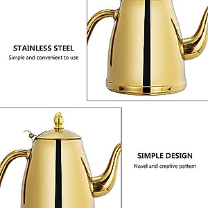 Luxshiny Stainless Steel Tea Pot Stove Top Gooseneck Kettle Pour Over Coffee Kettle Hot Water Heater Boiler Olive Oil Dispenser Olive Oil Dispenser for Loose Leaf 1.5L