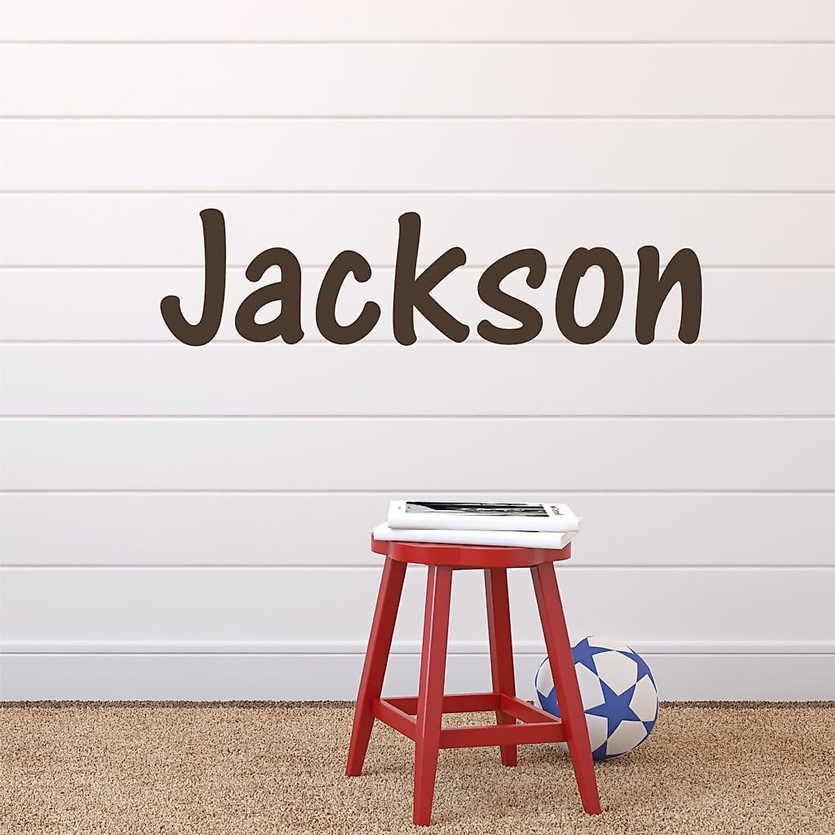 Boys Nursery Personalized Custom Name Vinyl Wall Art Decal Sticker 36" W, Boy Name Decal, Boys Name, Nursery Name, Boys Name Decor Wall Decals, Boy's Bedroom Decor, Plus Free 12" Hello Door Decal