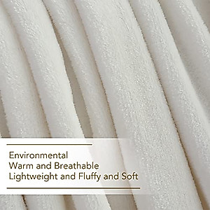 LuxenrelaX Light Weight Fleece Blanket for Couch, Solid Soft Microfiber Fleece Throw Blanket, Cozzy Blanket Machine Washable-60 x 80", Ivory White