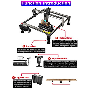 ATOMSTACK R3 Pro Laser Rotary Roller, Engraving Auxiliary Module for Laser Engraver, 360° Y-axis Rotating Roller for Carving of Goblet/Cylindrical/Round/Oversized Objects (R3 Pro Rotary Roller)
