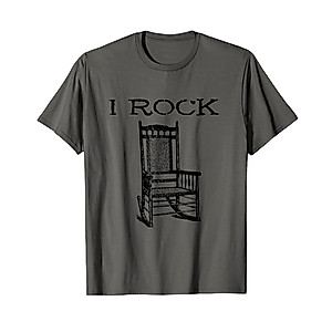 I Rock Rocking Chair T-Shirt Funny Drummer Guitar Gift T-Shirt