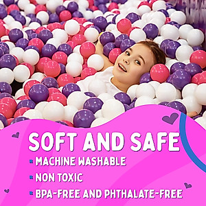 Playz 50 Mini Ball Pit Balls - Princess Edition - Soft, Plastic Mini Play Balls - Small, No Sharp Edges, Super Safe, Phthalate & BPA Free