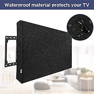 Mounting Dream Outdoor TV Cover Weatherproof with Bottom Cover for 30-32 inch TV, Waterproof and Dustproof TV Screen Protectors with Remote Control Pocket for Outside LED, LCD, OLED Flat Screen TVs