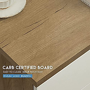 DMIDYLL Drawers Dresser Wood Nightstand for Bedroom, Living Room, Entryway, Nursery, Modern White Chest of Drawer, Storage Cabinet with Solid Wood Legs (6-Drawer)