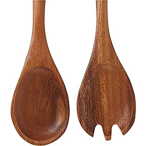 Lipper International Acacia Oblong Salad Servers, 12" Long, One Pair