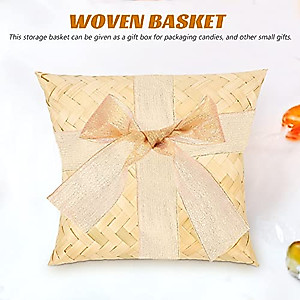 Bamboo Sticky Rice Basket Woven Baskets Tray Decor Bamboo Woven Basket Candy Basket Bamboo Tea Snack Container Handmade Woven Basket Wedding Decor Woven Storage Basket