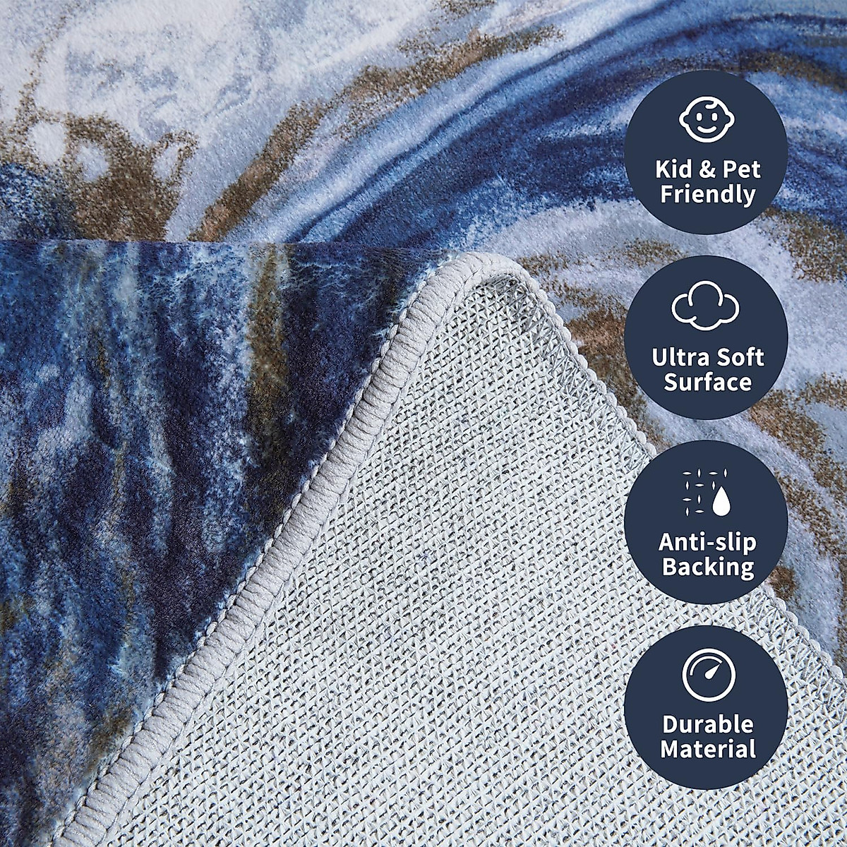 8x10 Area Rugs for Living Room, Modern Abstract Rug for Bedroom, Contemporary Machine Washable Rug, Large Stain Resistant Carpet for Dining Room Playroom Home Office, Pet & Kids Friendly