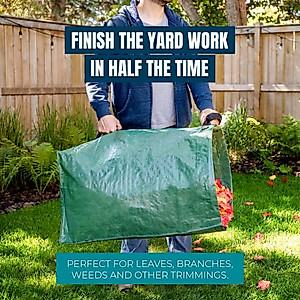 MEKKAPRO Big Gulp Leaf Garden Bag, 2-Pack with Reinforced Handles, 53 Gallon, Flat Reusable Yard Waste Bags, Lawn Pool Garden Waste Bag, Gardening Bags, Leaf Bag Lawn Bags