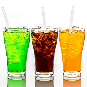 Party Essentials Disposable Plastic Drinking Straws, 10.25" Giant/300 Count, Individually Wrapped Clear