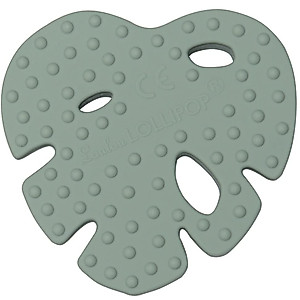 Loulou Lollipop Silicone Teether for Teething Baby Boy and Girl - Monstera Seafoam