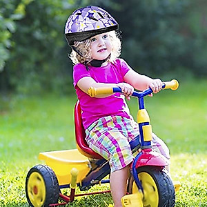 Kids Helmet Adjustable for Kids Ages 3-8 Years Old Boys Girls, Toddler Bike Helmet with Protective Sports Gear Set Knee Elbow Pads Wrist Guards for Cycling Roller Skating Skateboard-(Purple Star)