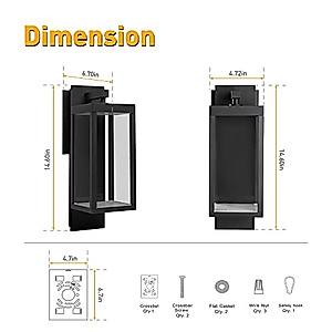 Inowel Outdoor Wall Sconce Lantern Dusk to Dawn Sensor LED Exterior Light Fixture IP54 Waterproof Classic Wall Light Aluminum Wall Mount Lamp Lighting for Porch Front Door Garden 13W 800Lm 3000K
