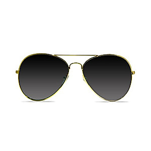 Big Mo's Toys Gold Dark Aviator Sunglasses Shades – 70’s Style Adult Aviators Costume Glasses - 1 Pair