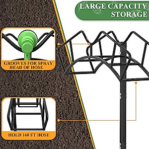 Qatsrin Heavy Duty Garden Hose Holder, Removable Water Hose Holder, Hose Storage Holds 120-Feet Hose, Water Hose Holders for Outside, Yard, Lawn