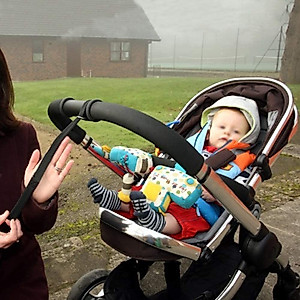 SYOOY 2 Pack Baby Stroller Safety Wrist Strap Adjustable Pram Wheelchair Hand Leash Black Retractable Adjustable Dog Leash Short Rope Safety Belt for Hilly City Street Walking