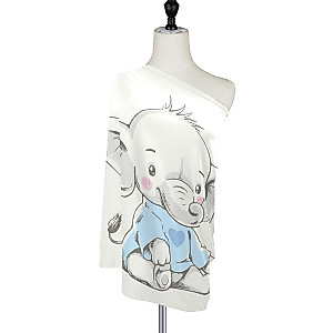 MNSRUU Baby Car Seat Covers Canopy Cover Blue Boy Elephant Baby Infant Stroller Cover Full Coverage Carseat Canopy Breathable Nursing Cover for Breastfeeding