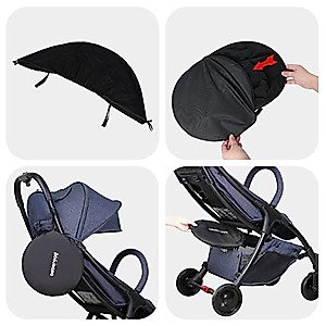 Beberoad Love 2-in-1 Mosquito Net and Sunshade for Stroller UPF50+ Sun Protection Baby Mosquito Net Mesh Net Cover for Infant with Storage Bag (Black)