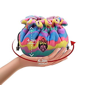 CardKingPro Immense - OCD Edition - Dice Bags with 15 Pockets - Rainbow & Pink - Capacity 200+ Dice - Great for Dice Hoarders [Patented Design]