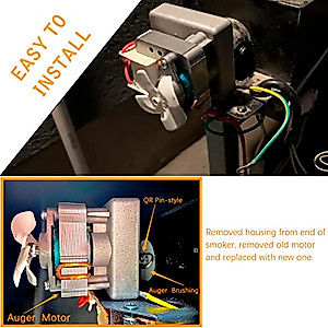 IVONNEY Auger Motor for Pit Boss Traeger Auger Motor Replacement, Grill Auger Motor Compatible with Pellet Grills & Camp Chef Smoker Grill - 1.6Rpm Barbecue Auger Motor, 110V 60Hz 