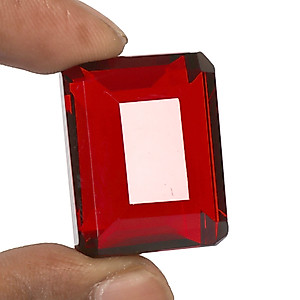 GEMHUB Red Topaz Emerald Shape 36.50 Carat Loose Gemstone For Jewelry Making