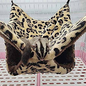 ELEpure Small Animals Hammock Guinea Pig Sugar Glider Bedding Nest Plush Hanging Bed Hideout for Ferret Chinchilla Squirrel Rat Hedgehog Gerbils Warm Playing