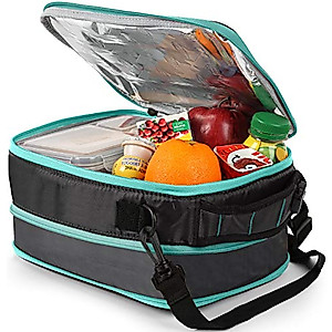 Arctic Zone High Performance Ultimate Upright Expandable Insulated Lunch Pack with 2pc Leak Proof Food Container (37.2 fl.oz) and 350g High Performance Ice Pack - Grey