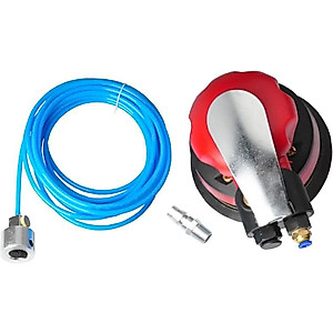 Pneumatic Polisher, 5in Wet Orbital Sander Disc Portable Practical Air Palm Polisher Grinding Machine Kit with Inlet Joint Water Pipe for Metal Wood Polishing, Sanding