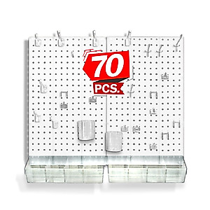 Azar Displays 70-Piece Pegboard Organizer Kits, White