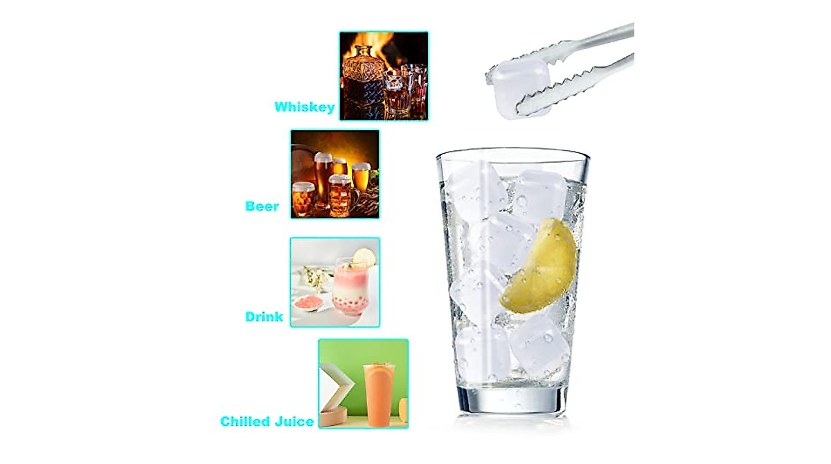 Tngan Reusable Ice Cubes - 65 Pack for Cool, Undiluted Drinks