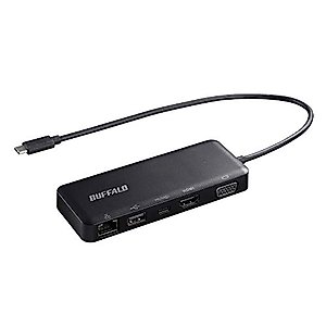 Buffalo LUD-U3-CGD/N USB Type-C Connection, 5-in-1 Docking Station, PowerDelivery, Wired LAN, HDMI, VGA, USB 3.2 (Gen 1) Compatible Port, MacBook/Surface Manufacturer Operation Confirmed