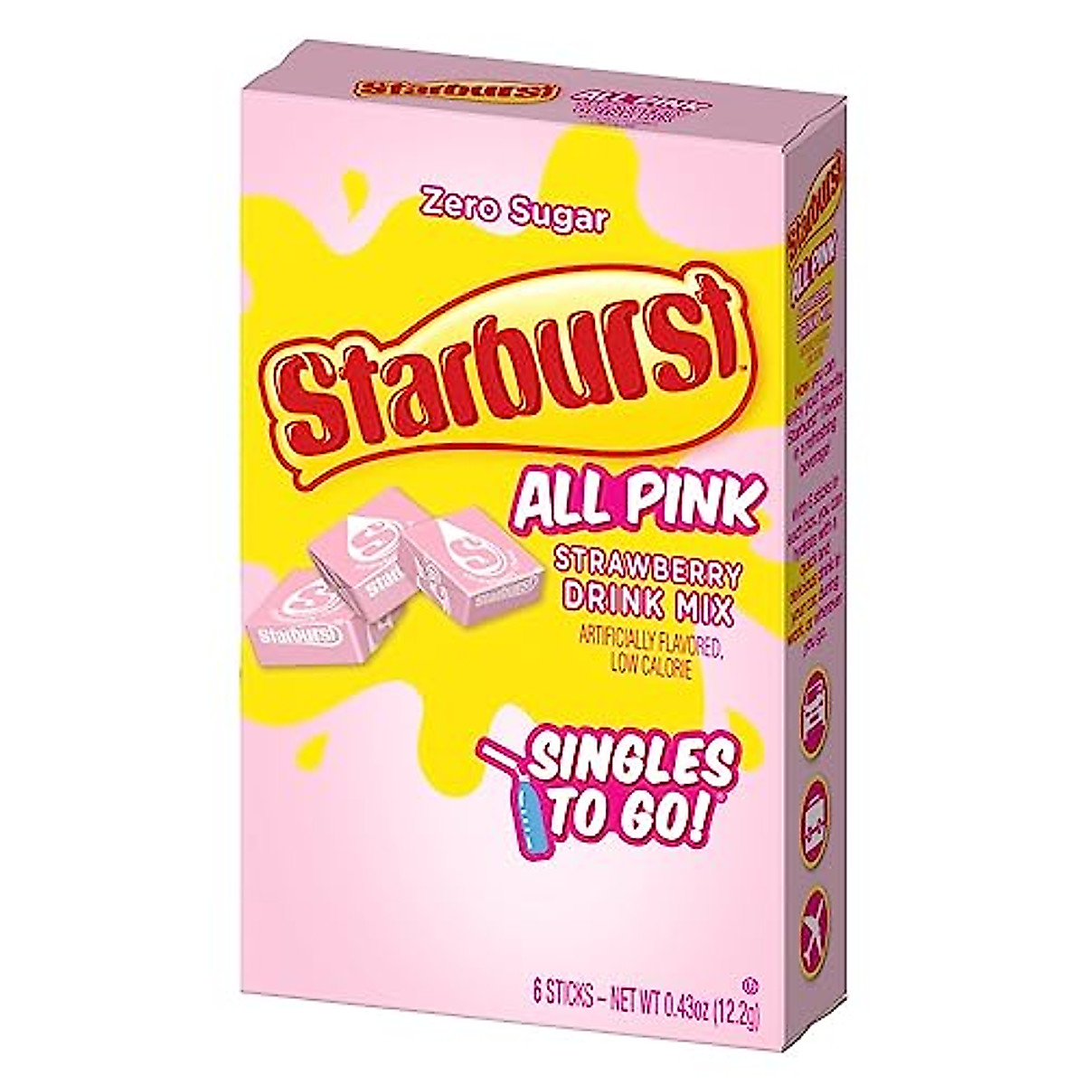 SINGLES TO GO! Starburst Variety pack 5 box, 5 flavor (Raspberry, Cherry, Fruit Punch, Strawberry and Lemon)