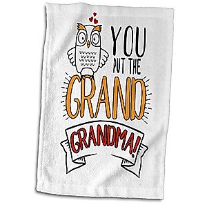 3dRose You Put The Grand in Grandma Cute Owl for Grandparents Day - Towels (twl-331376-1)